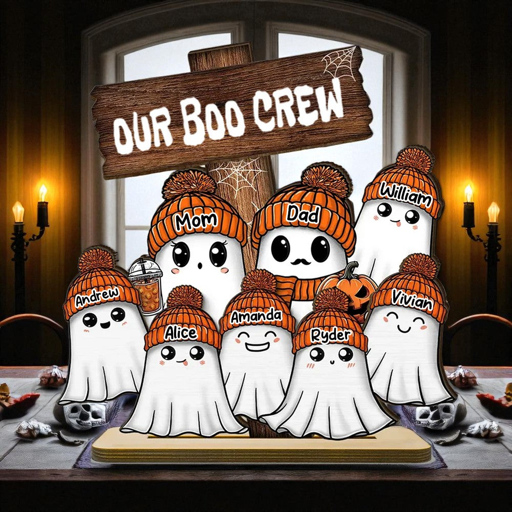 Family Our Boo Crew Fall Season Halloween Personalized 2-Layer Standin ...